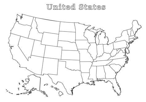 The Map Of The Usa Coloring Page Download Print Or Color Online For Free