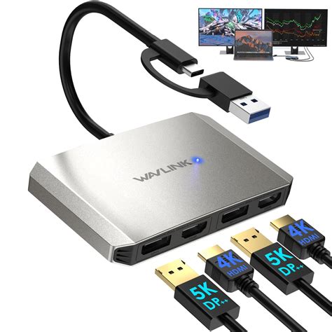 Wavlink Displaylink Usb 30 Or Usb C To Displayport Hdmi Adapter Dual