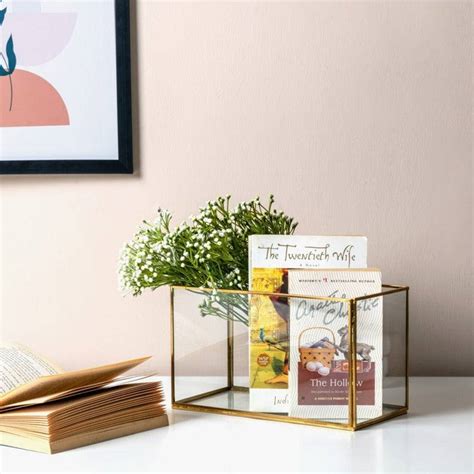 Esq Living Rectangular Glass Box Medium Gold