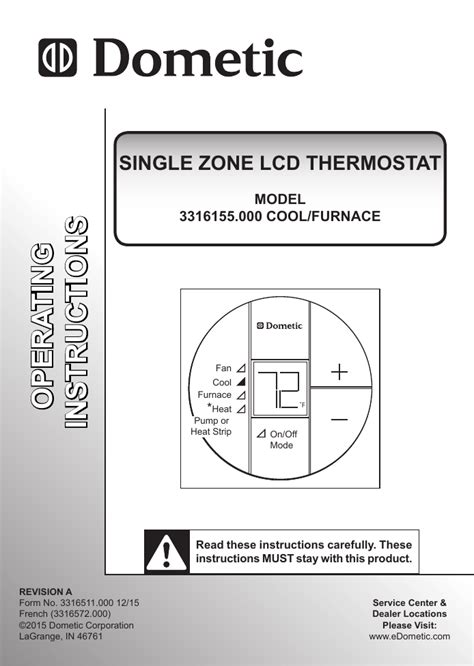Dometic Ct Single Zone Thermostat Wiring Diagram