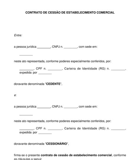 Exemplo De Contrato De Compra E Venda De Ponto Comercial Novo Exemplo