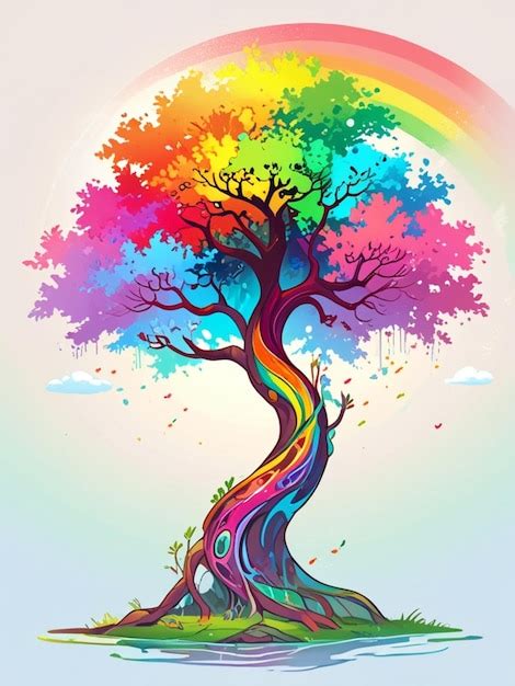 Rainbow Tree Art Images Free Download On Freepik