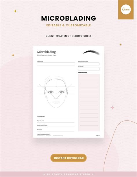 Editable Microblading Client Intake Forms Permanent Makeup Consent