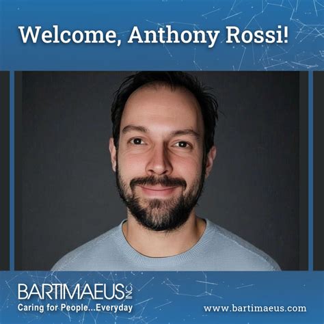 We Are Pleased To Introduce Anthony Rossi As Service Coordinator For