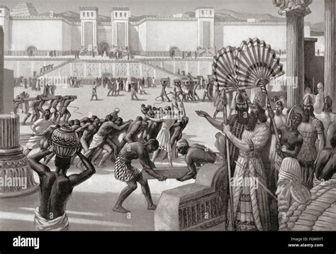 Construction Of The Palace At Dur Sharrukin Assyria 713 Bc By Sargon