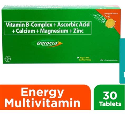 Berocca Vitamin B Complex Ascorbic Acid Calcium Magnesium Zinc