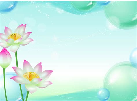 Warm Background Vector Material Lotus Pond Water Bubble Lotus