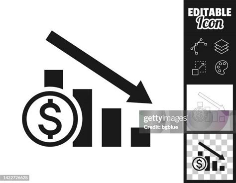 Chart Of Decreased Dollar Rate Icon For Design Easily Editable High Res