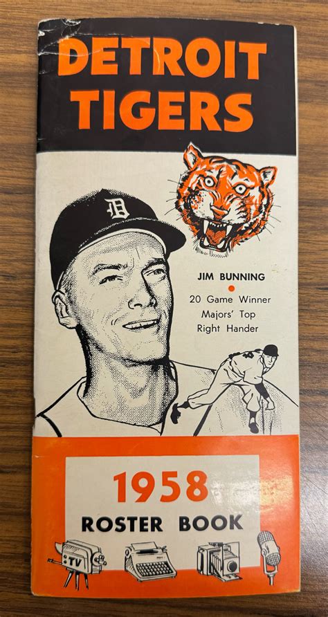 1958 Detroit Tigers Roster Book Media Guide Legends Fan Shop