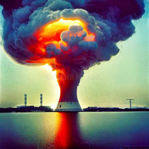 Ai Generated Nuclear Plant Explosion Menacing Nuclear Mushroom Cloud
