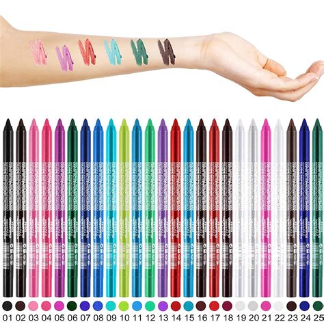 25 Color Eyeliner Pencil Set Metallic Eye Shadow Pen Kit For Women