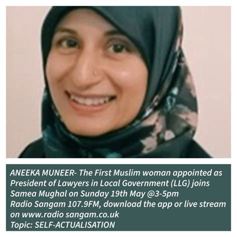 Privileged And Honoured To Host Aneeka Muneer The First Muslim Woman To Be Elected As