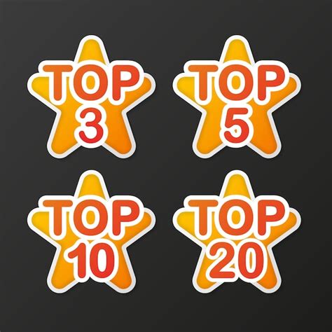 Premium Vector Top 3 5 10 And 20 Rating Chart Best In The Ranking