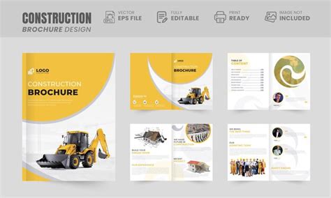 Premium Vector Construction Brochure Design Template