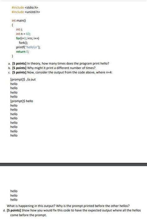 Solved C Points Now Consider The Output From The Code Chegg