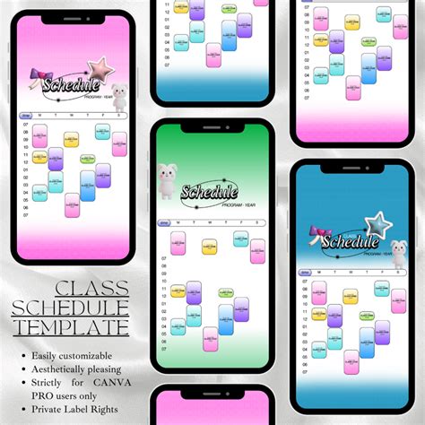 New Jeans Inspired Class Schedule Template Jas Ko Fi Shop