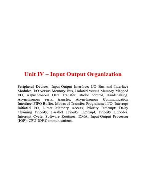 coa complete notes pdf input output central processing unit