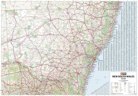 Folded Map Of New South Wales Nsw State Poster 70x100cm Large Road