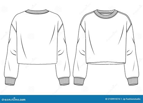 Women Crop Top Fashion Flat Sketch Template Technical Fashion