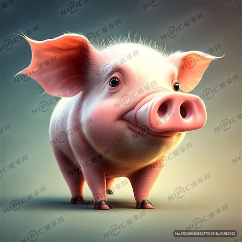 Ai创作图猪 可爱 卡通 昵图网