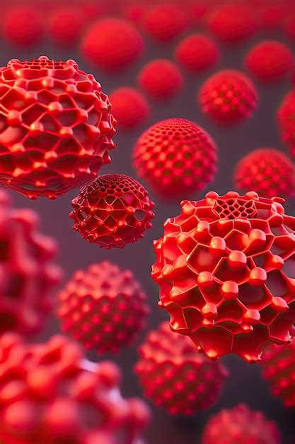 Premium Ai Image 3d Red Virus Molecules
