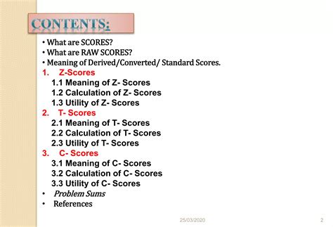 Scaling Z Scores T Scores C Scores Pptx