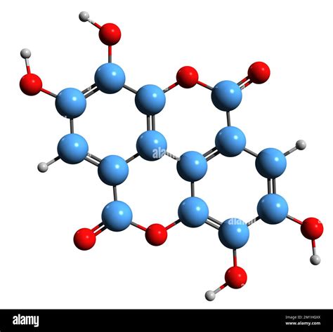 3d Image Of Ellagic Acid Skeletal Formula Molecular Chemical