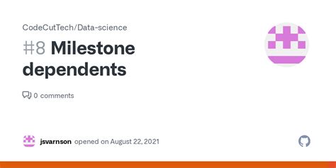 Milestone Dependents · Issue 8 · Codecuttechdata Science · Github