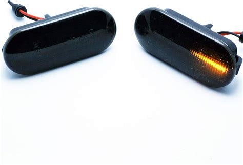 2x Led Intermitentes Laterales Set Negro Ahumado Para Dacia