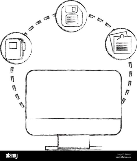 Computer Monitor Office Floppy Disk Note Mail Stock Vector Image And Art Alamy