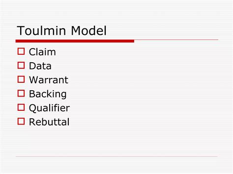 The Toulmin Model Of Argument Ppt