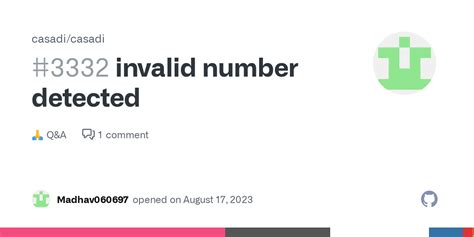 invalid number detected · casadi casadi · discussion 3332 · github