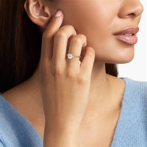 Classic Four Prong Solitaire Engagement Ring In 14k Yellow Gold