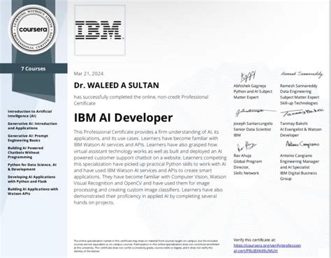 Ibm Ibmaideveloperprofessionalcertificate Artificial