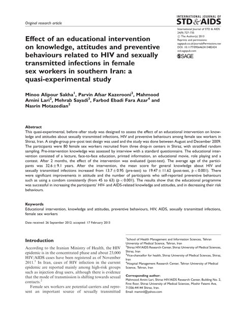 Pdf Effect Of Educational Intervention On Knowledge Attitudes And