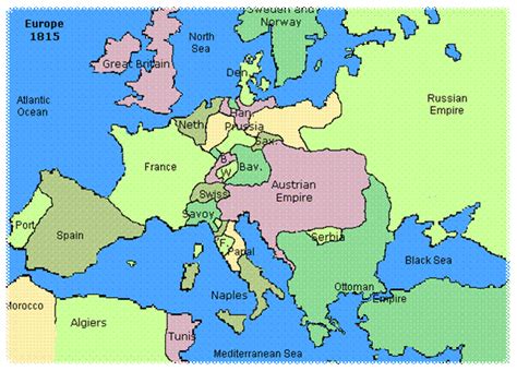History Map Of Europe 1815 The Great War Rifleman Tours
