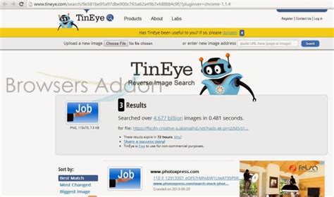 Tineye Reverse Image Search Browsersaddon