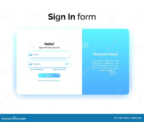 Sign In Form Web Design Ui Ux Login Interface With Gradient Vector