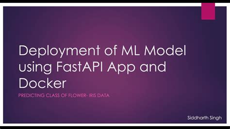 Deploying A Ml Model Using Fastapi And Docker Youtube