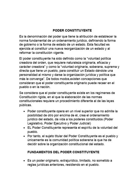 Poder Constituyente Taller Pdf Constitución Estado Política