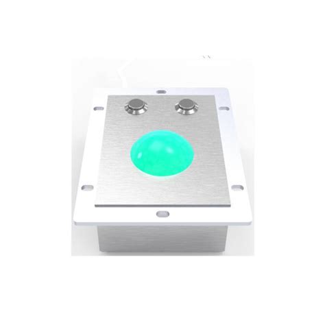 Waterproof Industrial Trackball Mouse 50mm Resin Light Ball Panel Mount Trackball Kingleadertech