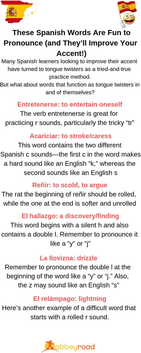 Learn To Pronounce Fun Spanish Words For A Better Accent