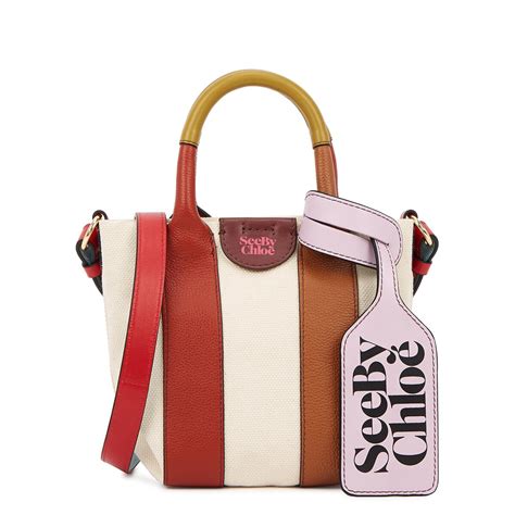 See By Chloé Laetizia Small Canvas And Leather Cross Body Bag Cream