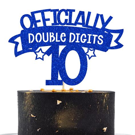 Double Digits 10 Cake Topper Happy 10th Birthday Cake