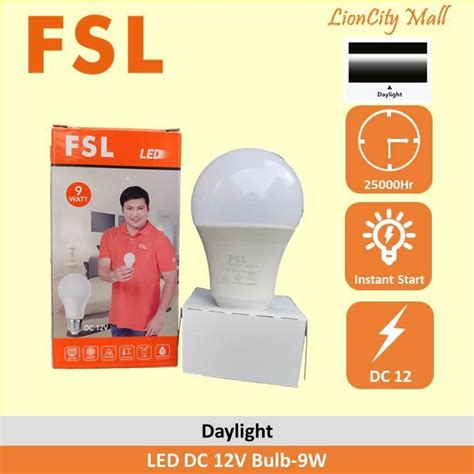 Fsl Led Bulb 12v Dc 9w 9 Watts E27 Light Bulb Dlight 【free Shipping