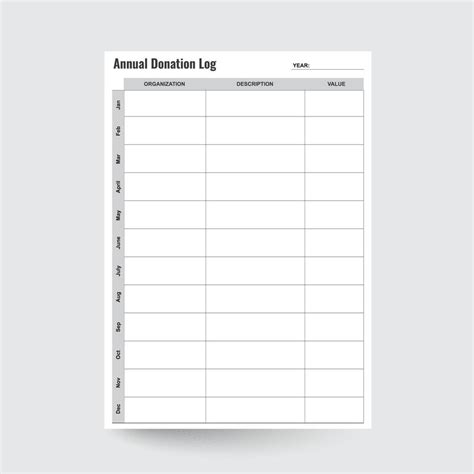 Donation List Template Printable