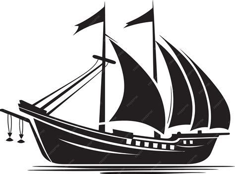 Premium Vector Mythical Relic Ancient Ship In Black Classic Sailing