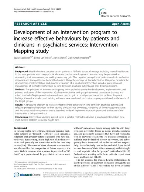 Pdf Development Of An Intervention Program To Increase Effective