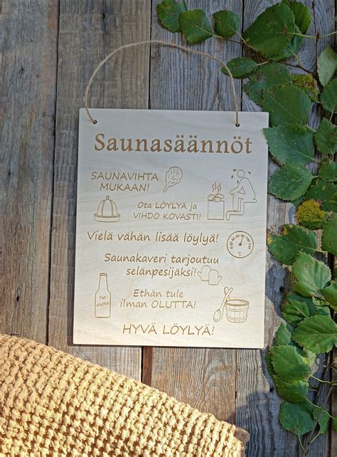Saunasäännöt Kyltti Vaneriset