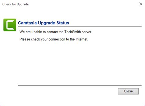 Unable To Contact The Techsmith Server Techsmith Support